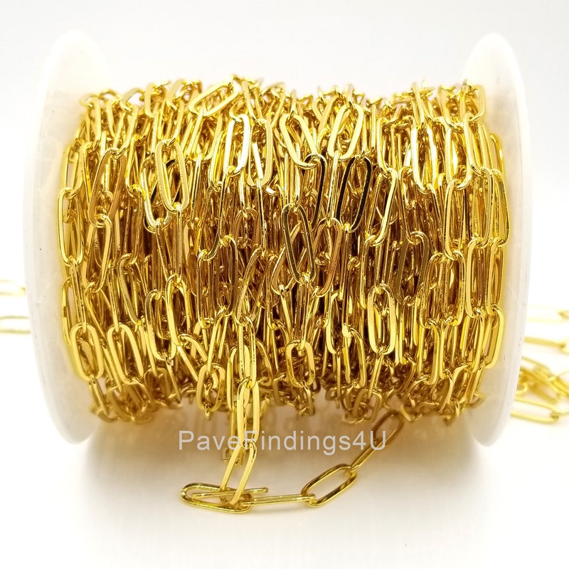 Gold Flat Paperclip Chain - Etsy