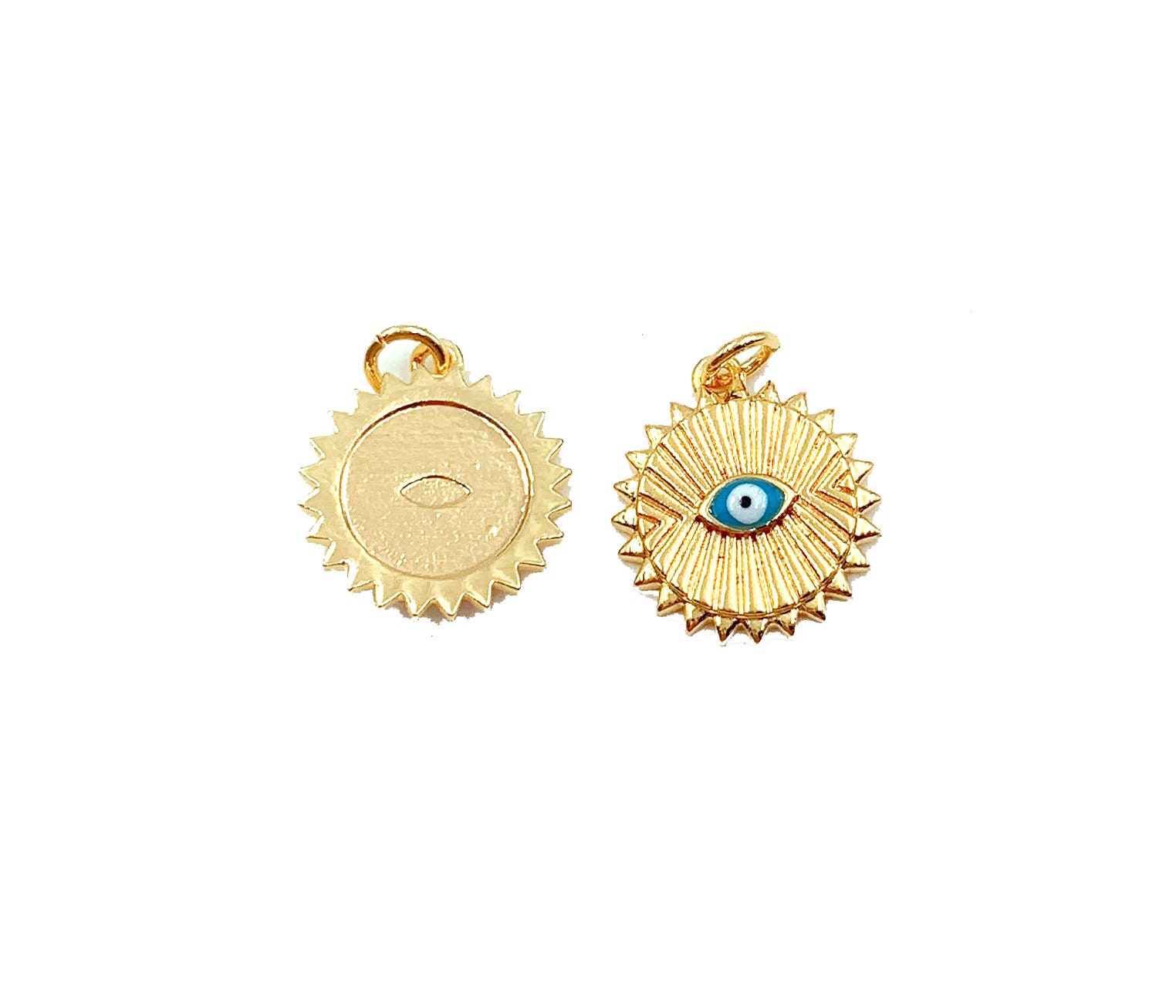 18K Gold Evil Eye Charm Gold Evil Eye Pendant Evil Eye - Etsy