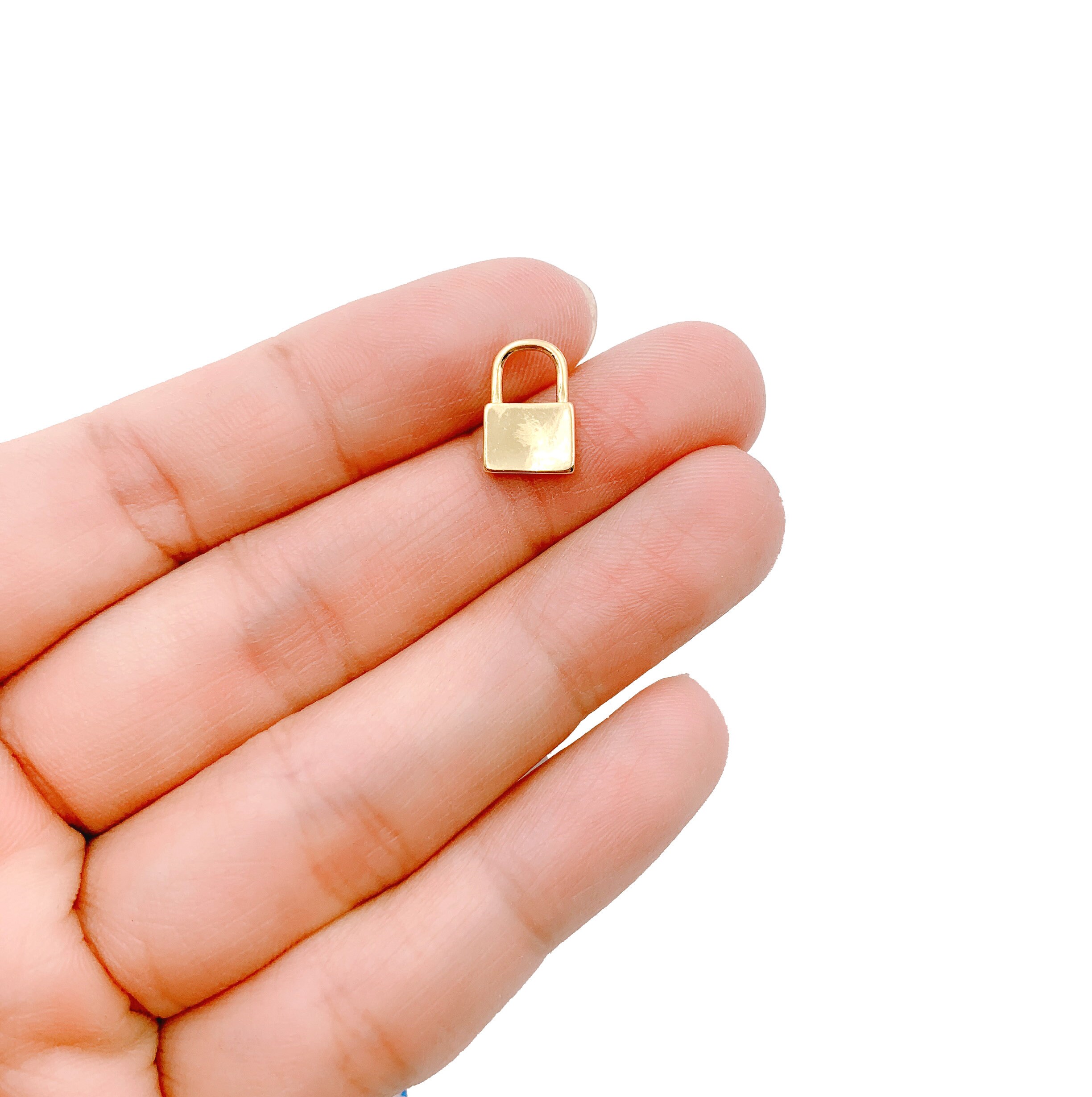 Mini Lock Charm in 18K Gold Lock Charm for Earring Bracelet - Etsy Norway