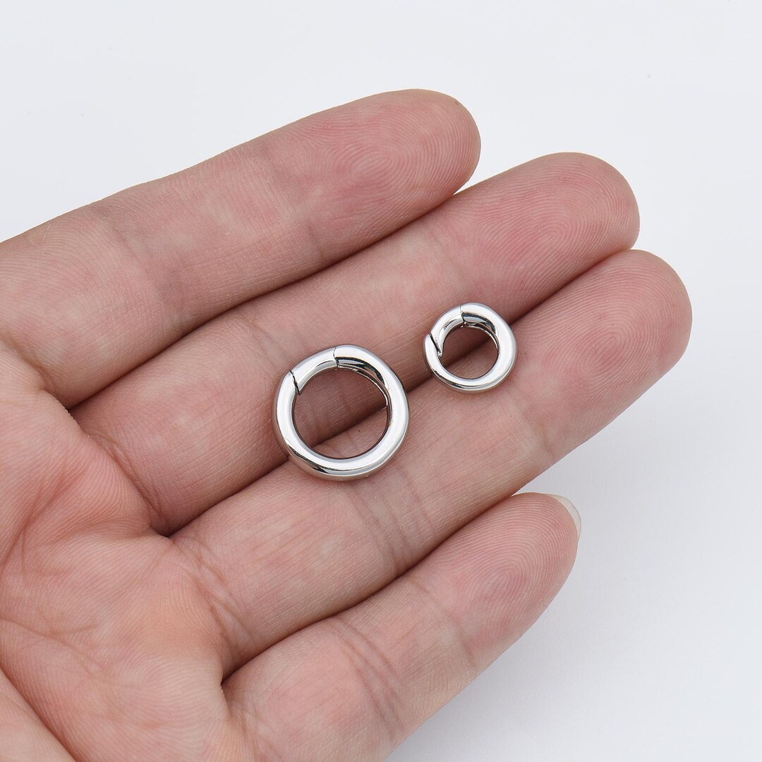 Silver Spring Gate Ring Clasp, Pull Gate Ring Clasp, Round Circle Ring ...