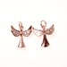 24K Gold Angel Charm Pendant, CZ Micro Pave Angel Pendant, Cubic ...