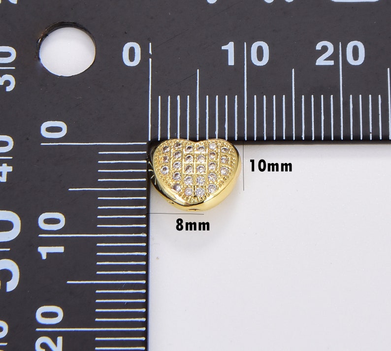 Pave CZ Heart Bead Pave Heart Pendant CZ Micro Pave Heart - Etsy