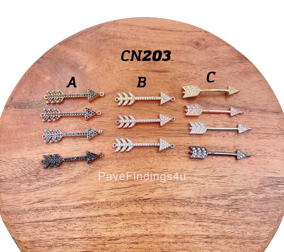 14K Gold Arrow Connector, Arrow Head Charm, Arrow Charm, Arrow Pendant ...