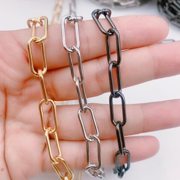 22k Gold Paper Clip Necklace - Etsy