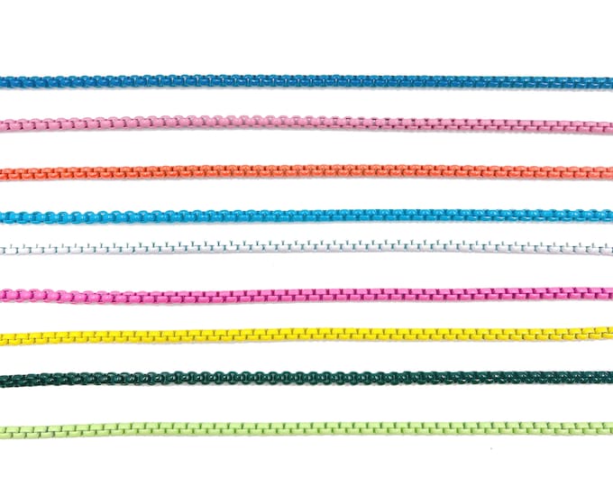 Enamel Chain Box Chain Necklace, Enamel Pop Chain Necklaces, Retro 1980 ...