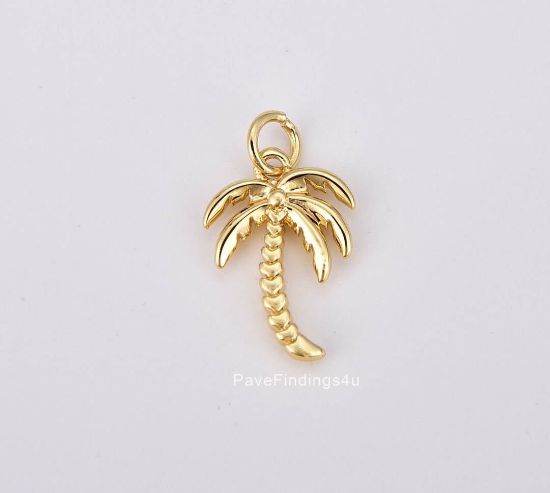 Palm Tree Charm, Coconut Tree Charm Pendant, Beach Charm, Tree Charm for Necklace Bracelet ...