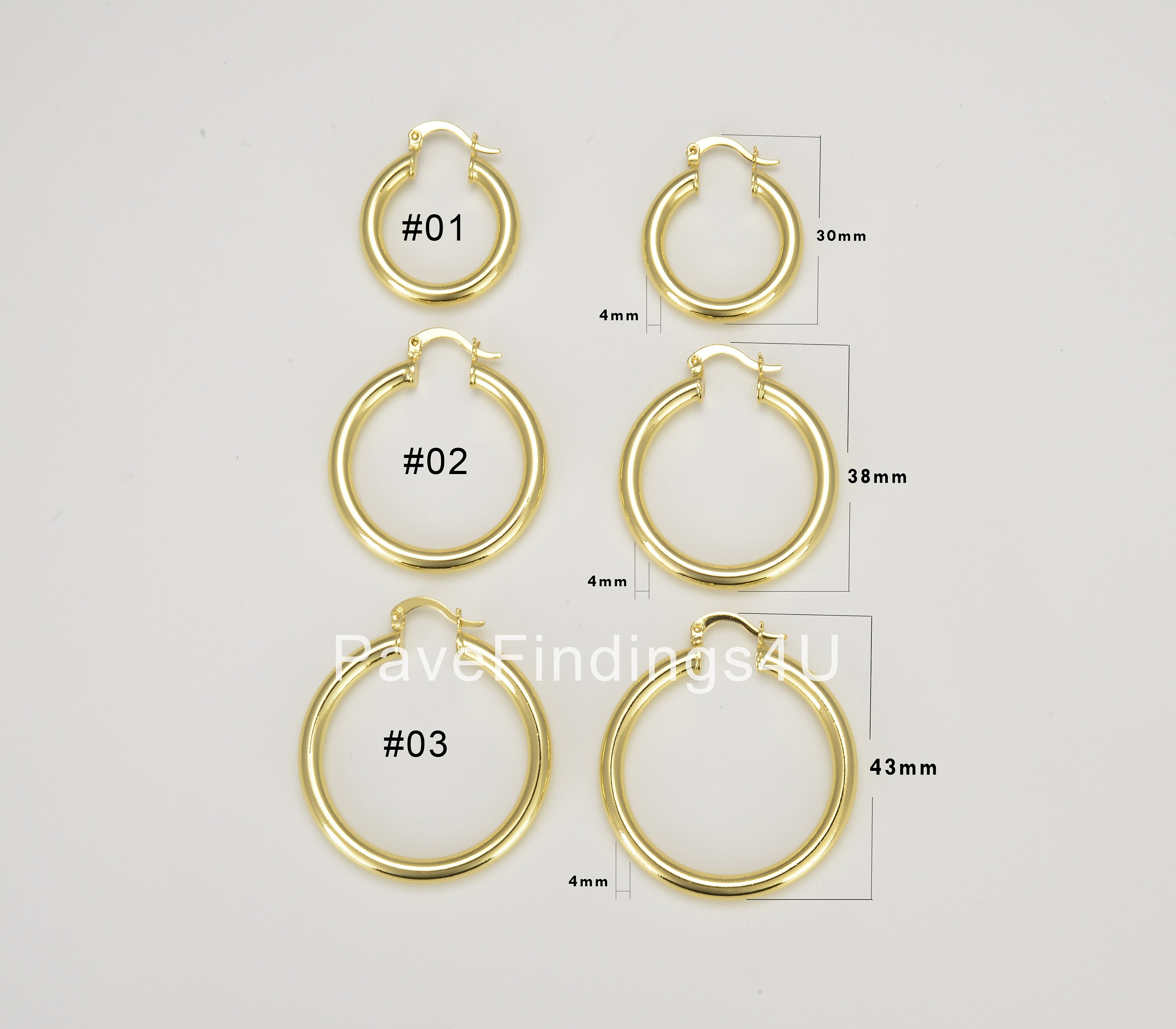 18K Gold Chunky Hoop Earrings, Fat Hoop Earrings, Chubby Hoop Earrings ...