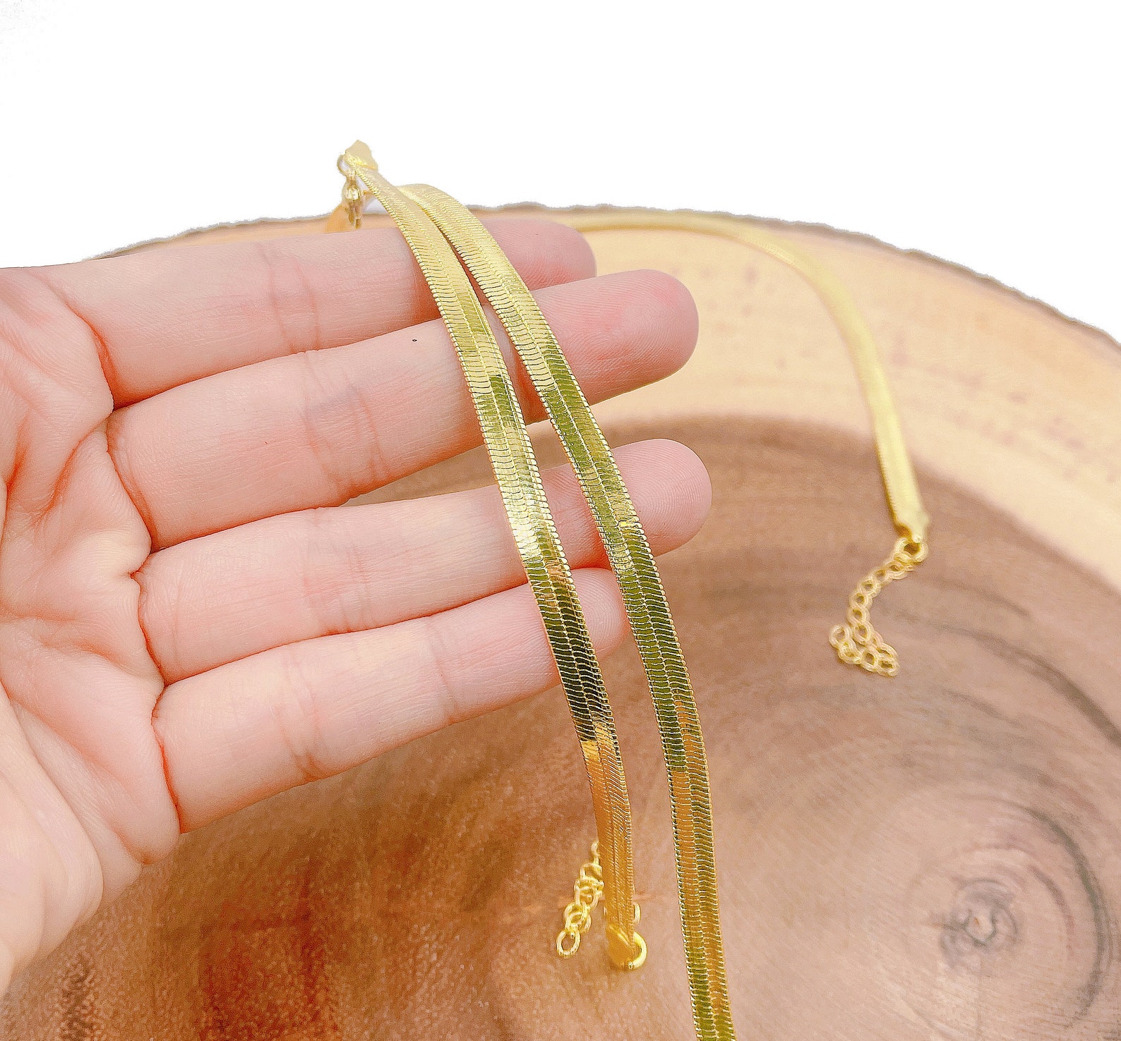 Gold Snake Chain Women's Necklace Gold Herringbone - Etsy