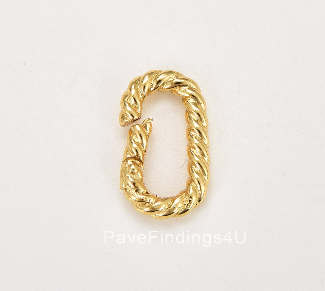 Twisted Oval Clasp, Gold Filled Push Gate Clasp, Carabiner Clasp, Oval ...