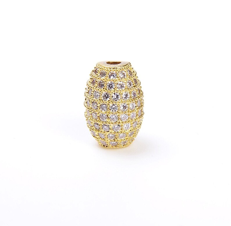 CZ Micro Pave Oval Beads Spacer, Oval Connector, Oval Spacer Beads, DIY ...