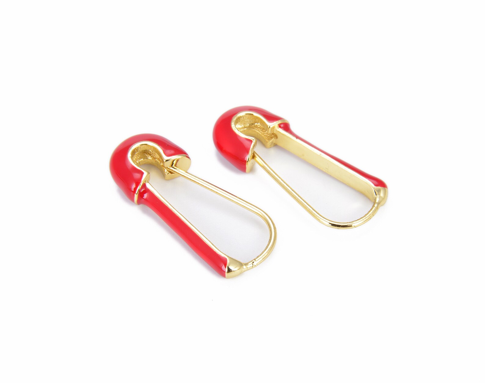 18K Gold Enamel Safety Pin Clasp Bracelet Clasp Necklace | Etsy