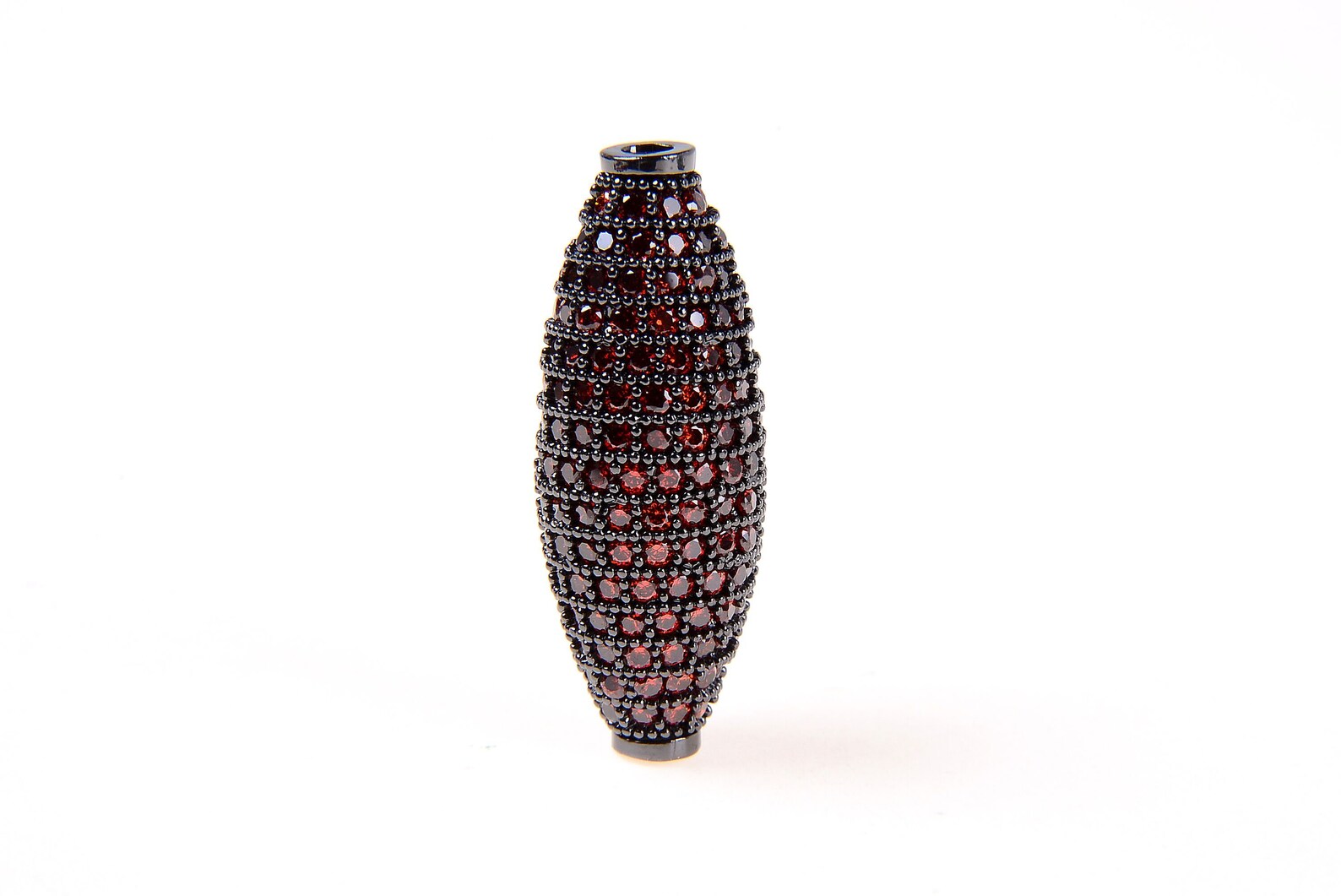 Oval Spacer Beads, Oval Connector, Round Shape Beads, CZ Micro Pave ...