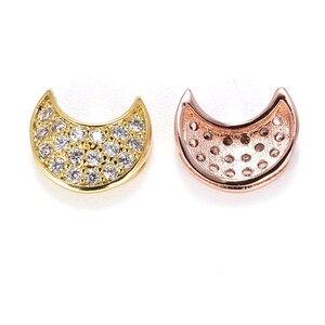 Crescent Moon Micro Pave Cz, Pave Crescent, Pave Crescent Moon ...