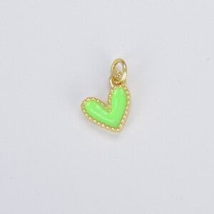 Neon Heart Charms Enamel Heart Pendant for Necklace Earring Charm ...