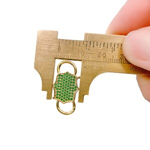 Interlocking Clasp Colored CZ Micro Pave, Double Lock Clasp, Carabiner ...