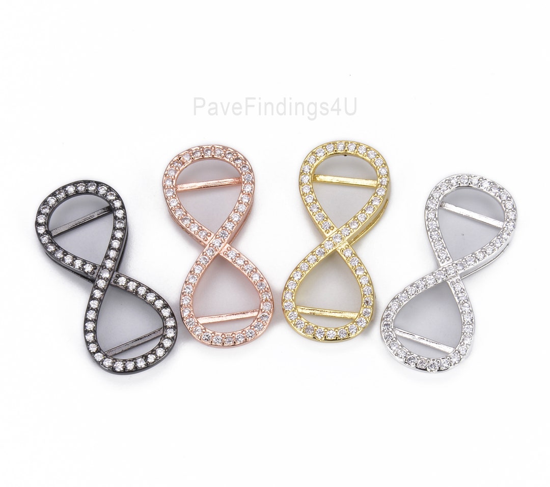 Infinity Symbol Slider Beads CZ Micro Pave, Infinity Symbol Beads ...