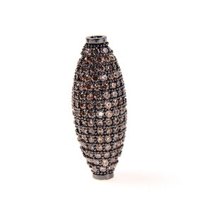 Oval Spacer Beads, Oval Connector, Round Shape Beads, CZ Micro Pave ...