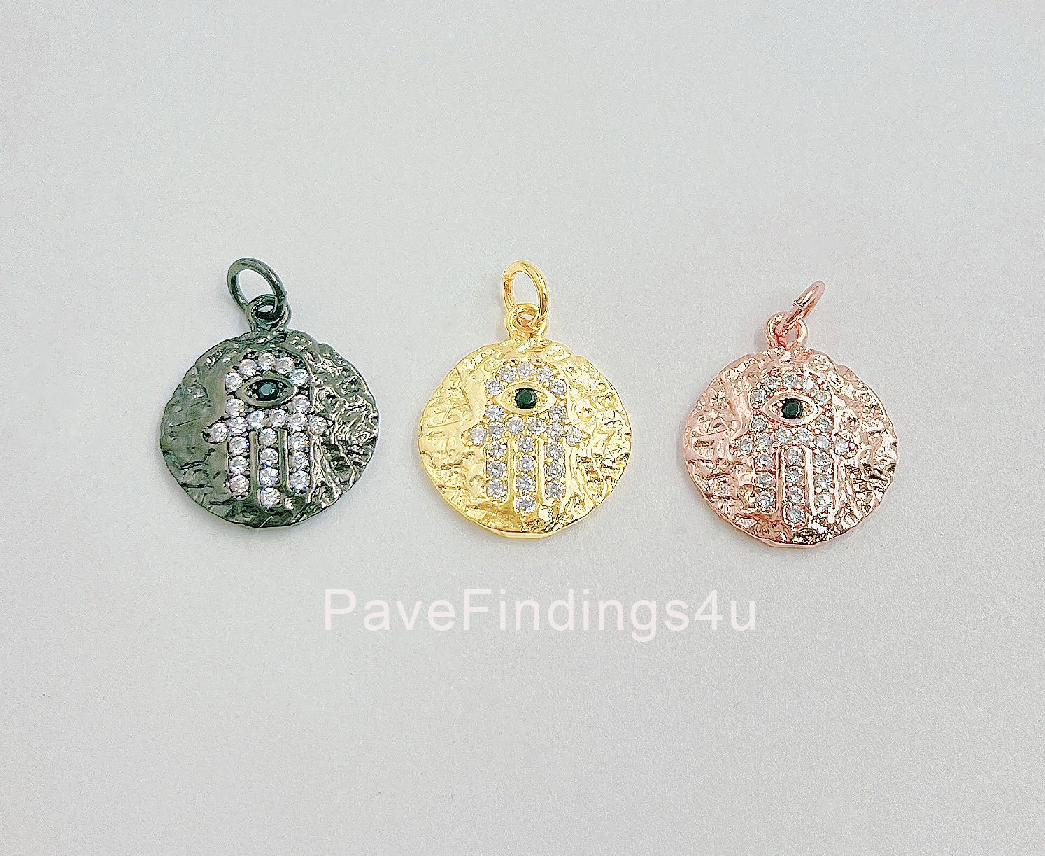 Dainty Hamsa Necklace, Gold Hamsa Coin Necklace, Hamsa Hand Pendant ...