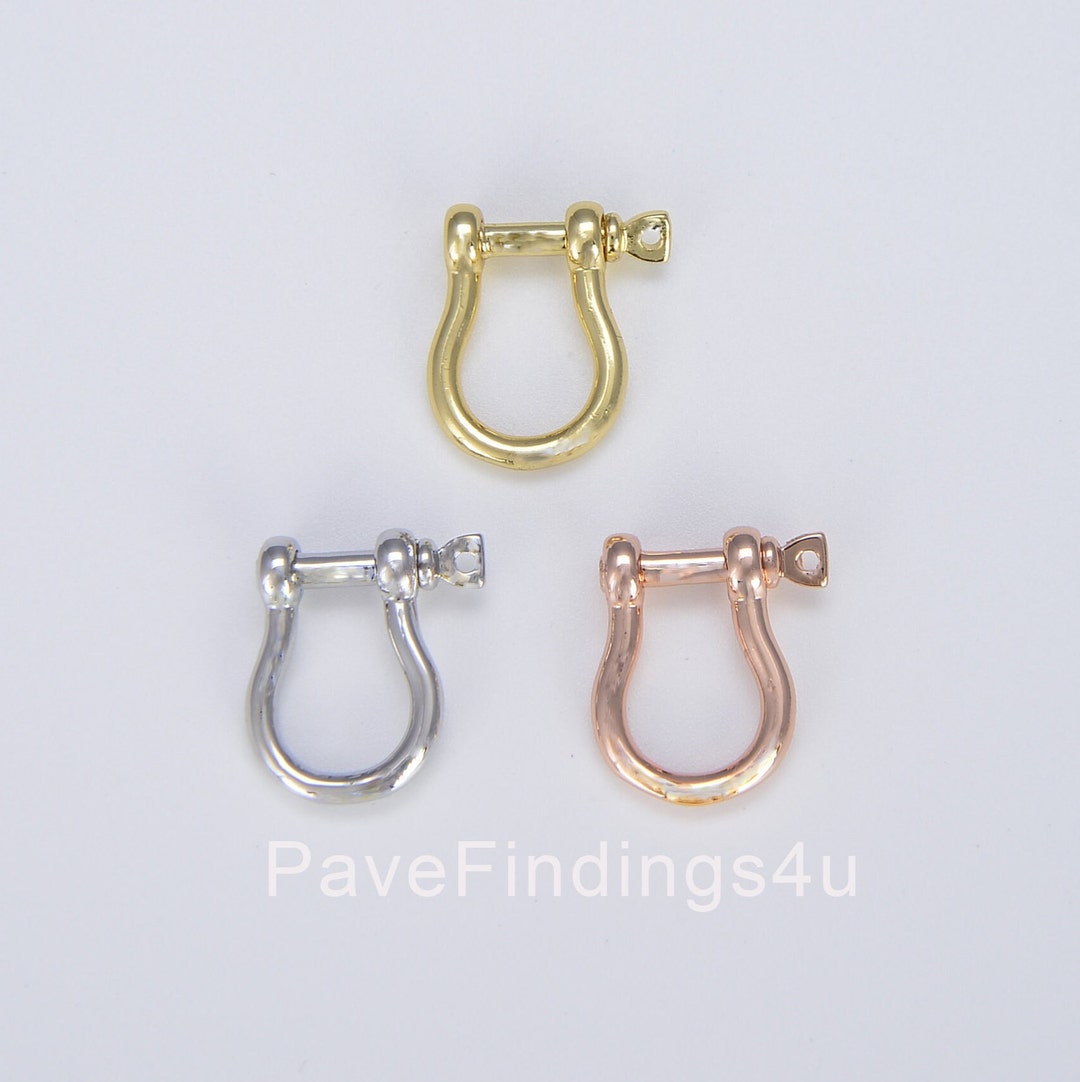 14K Gold Screw Clasp Lock, Anchor Shackle, Nautical Bracelet Clasps ...