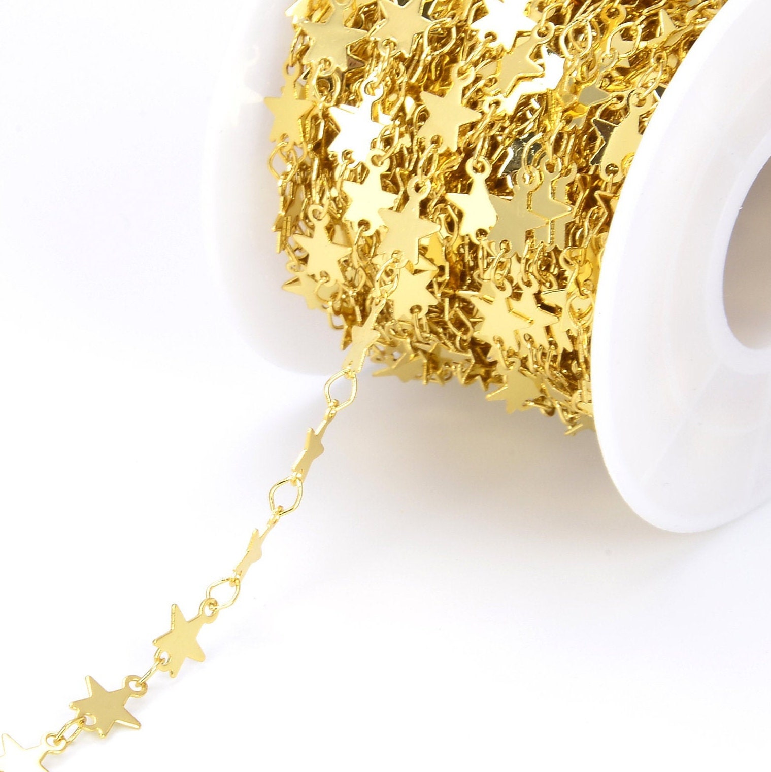 Shooting Star Charm 14K Gold Chain by Yard Star Chain by - Etsy