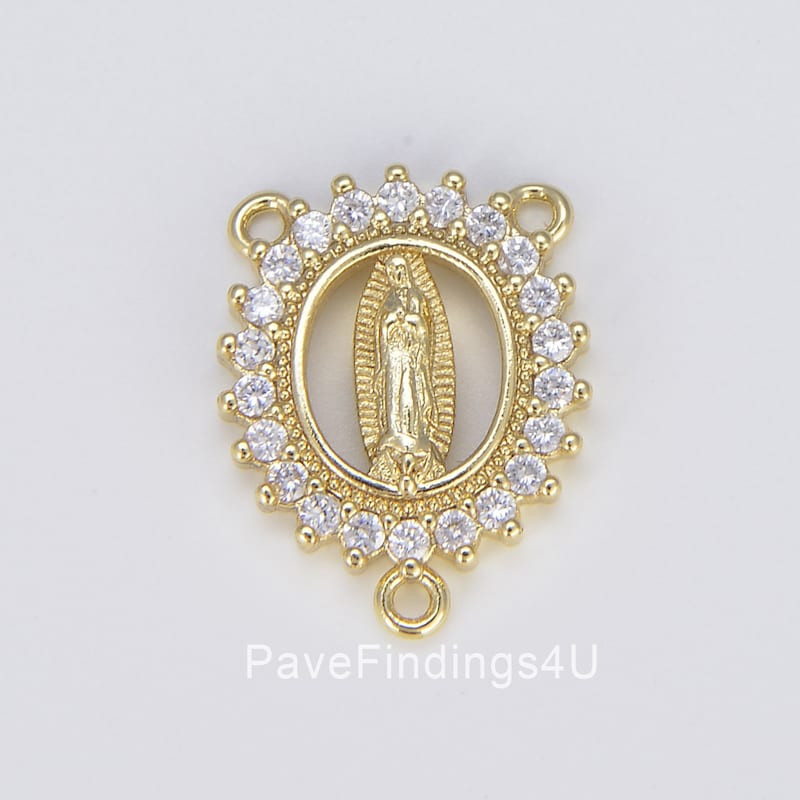 Virgin Mary Pave Pendant - Etsy