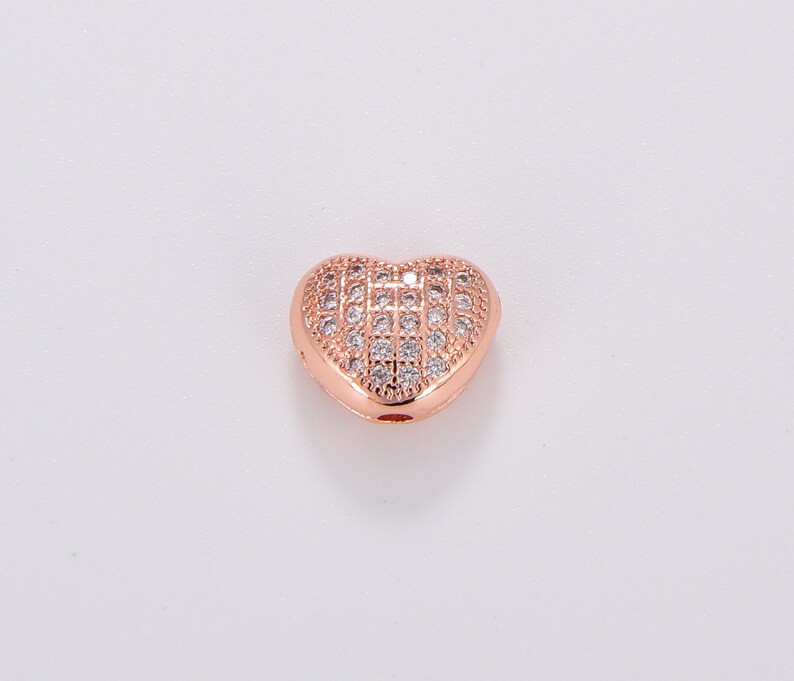Pave CZ Heart Bead Pave Heart Pendant CZ Micro Pave Heart - Etsy