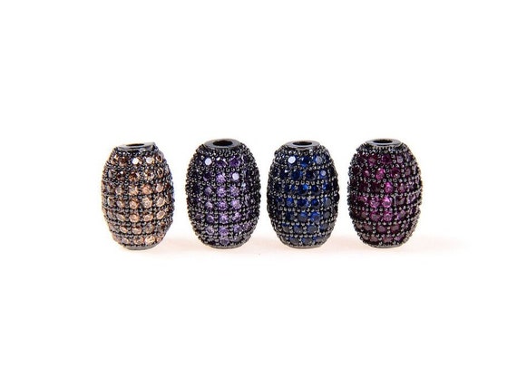 CZ Micro Pave Oval Tube Beads Spacer Oval Connector Oval - Etsy