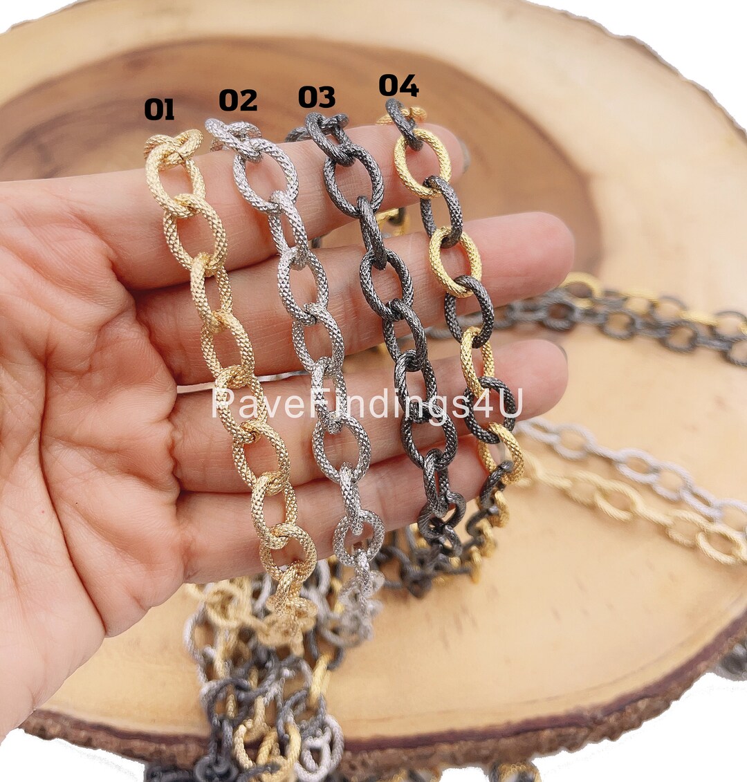 Rolo Cable Linked Chain by Foot, Gold Filled Cable Chain by Foot ...