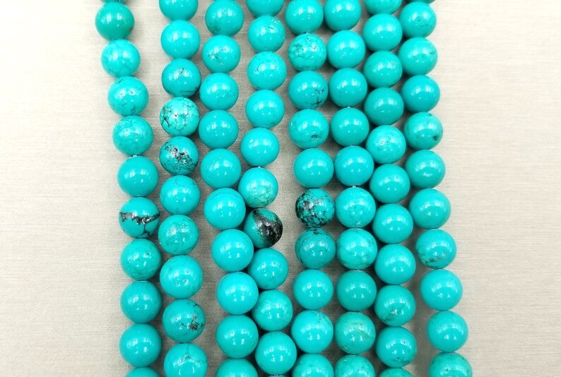 Natural Turquoise Smooth Round Beads Grade AAA Round Loose Beads, Full ...
