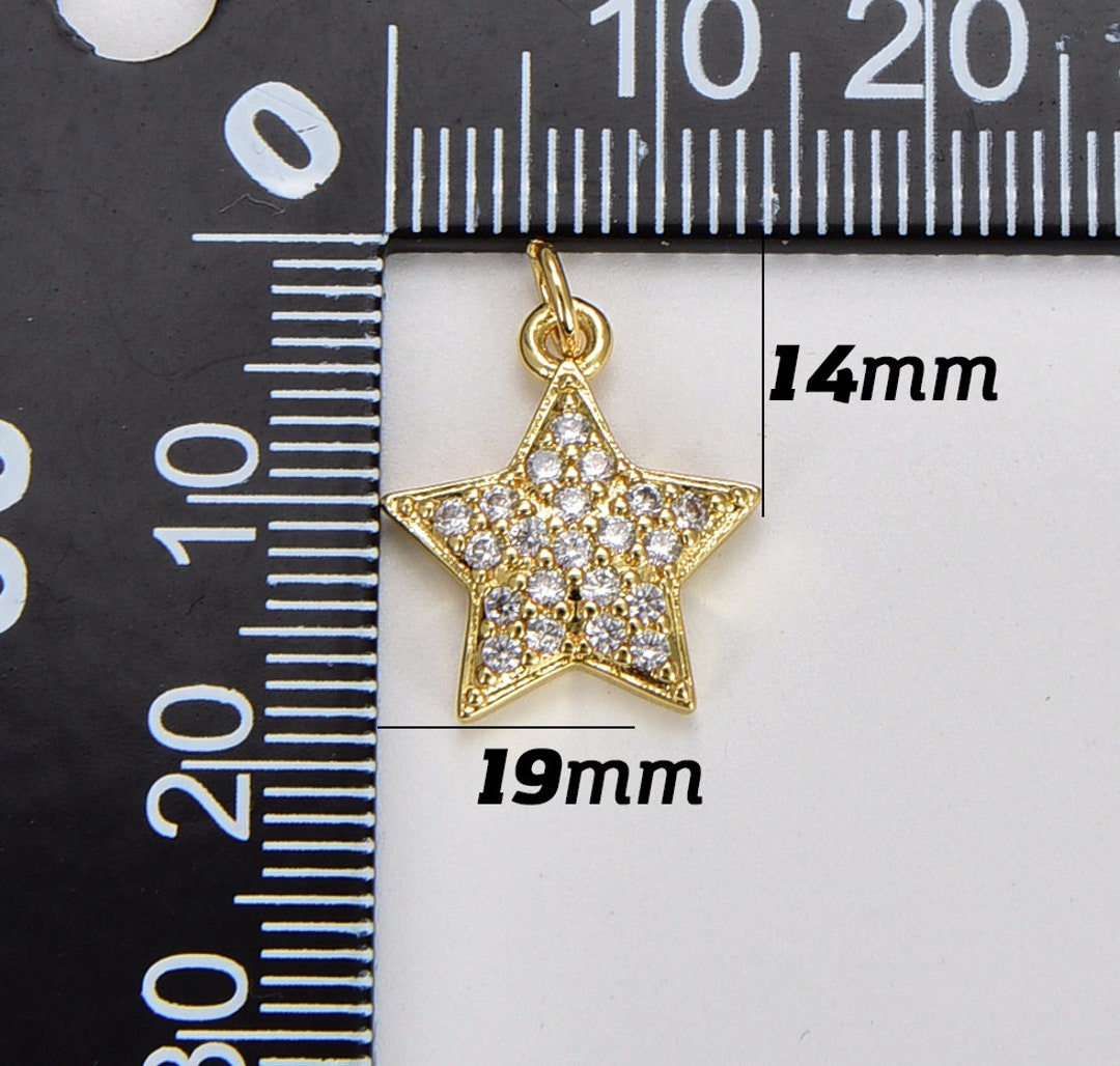 Cubic Star Micro Pave Five Point Star Pendant, Star Shaped Pave Pendant ...