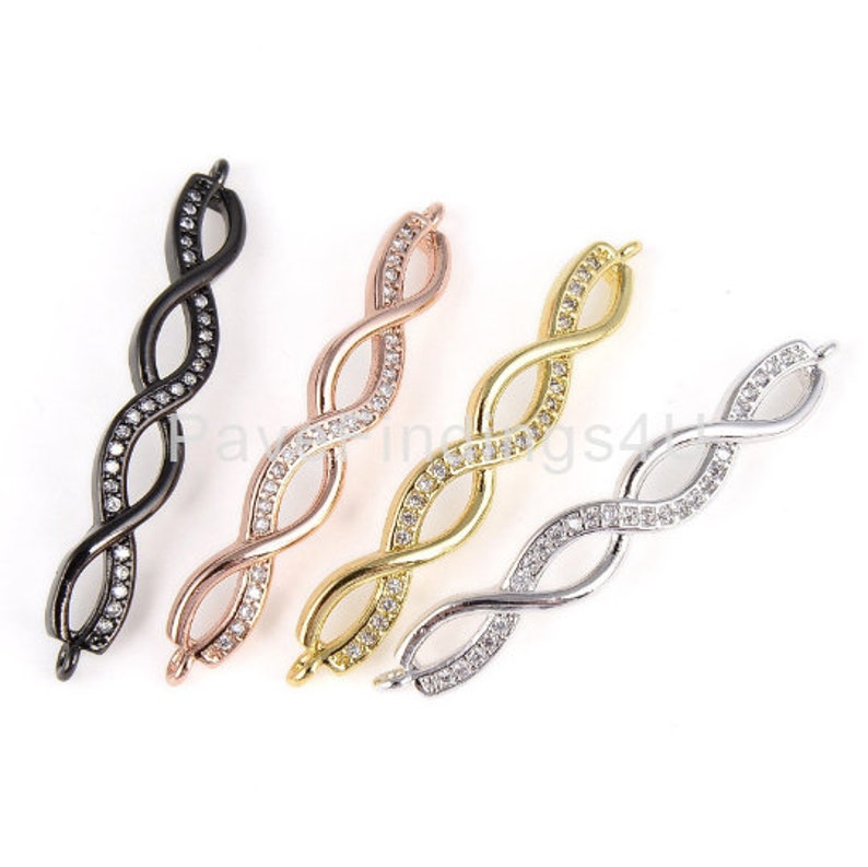 24K Gold Double Helix Connector DNA Shape Connector Infinity | Etsy