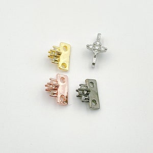 18K Gold Separator Bars 2 Hole Multi Strand Divider Row Connector Link ...