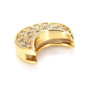 Crescent Moon Micro Pave Cz, Pave Crescent, Pave Crescent Moon ...