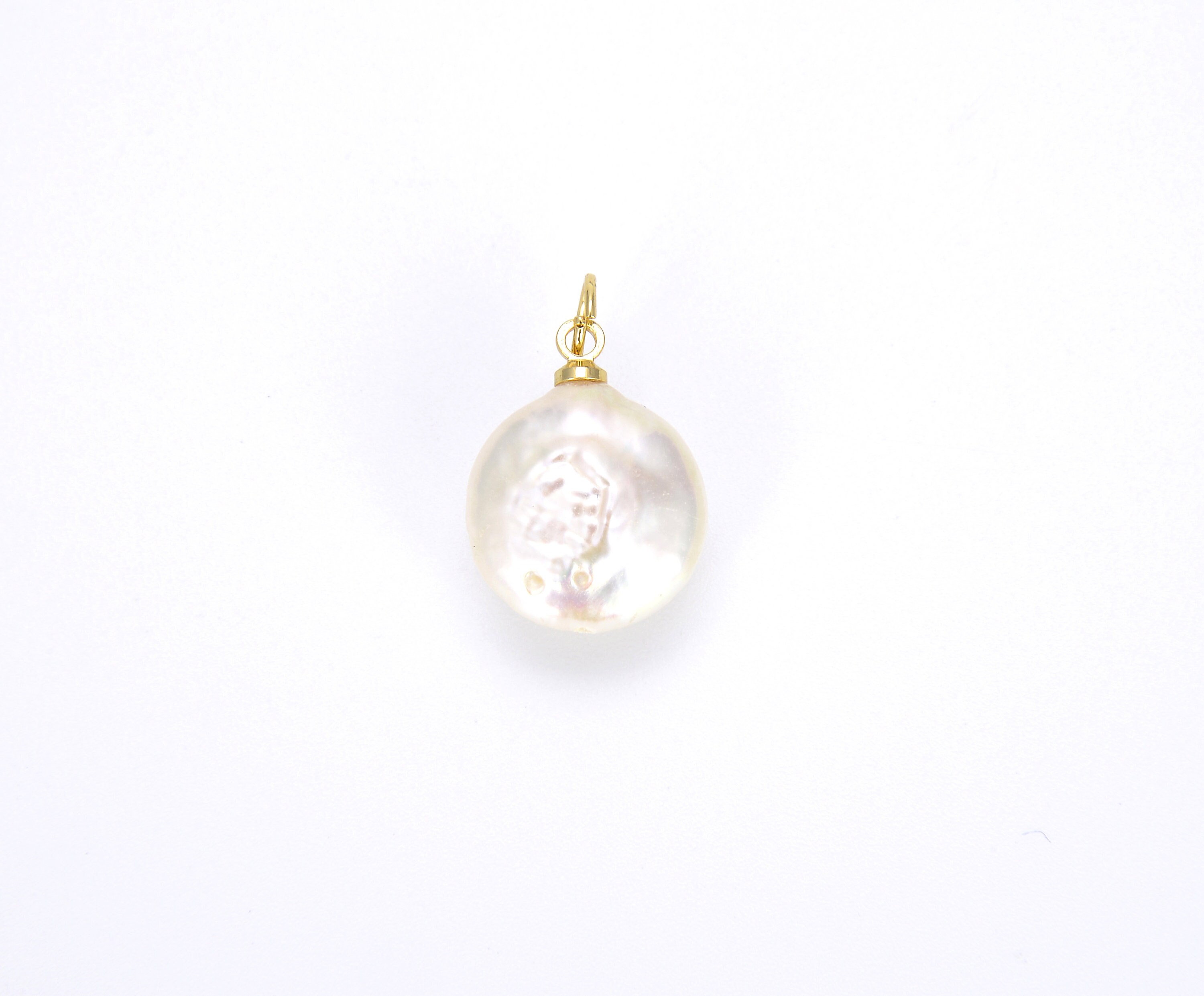 Freshwater Pearl Evil Eye Charm, 18K Gold CZ Micro Pave Evil Eye ...