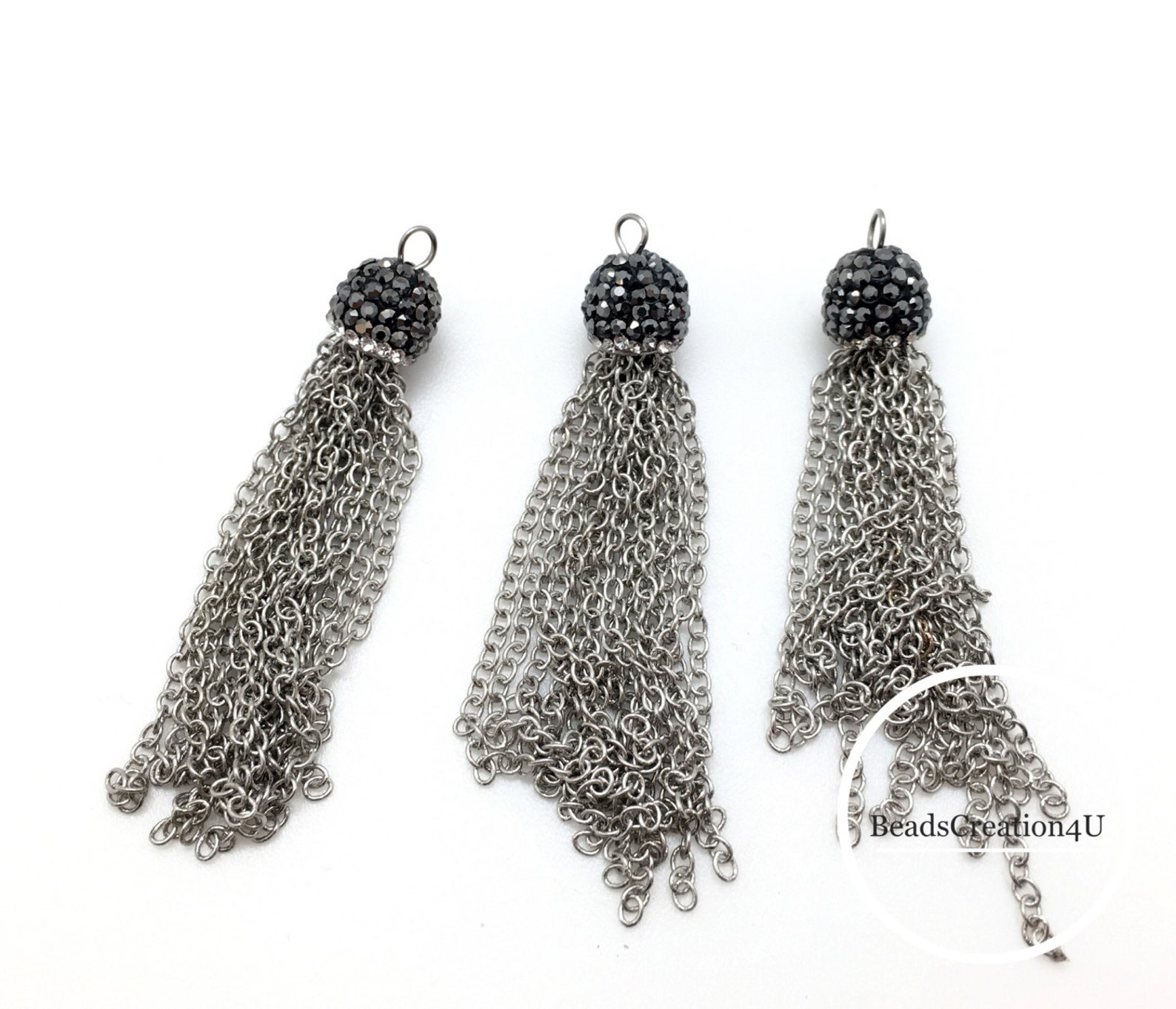 Silver Tassel Pendant CZ Micro Pave Tassel Pendant Silver | Etsy