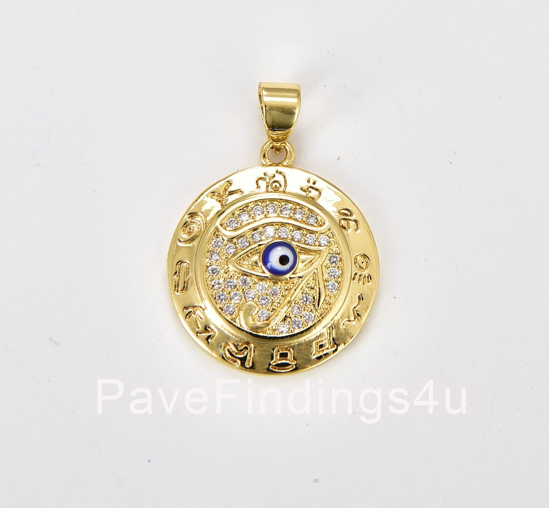 Gold Eye of Ra Pendant Egyptian Symbol the Eye of Horus Ra Necklace ...
