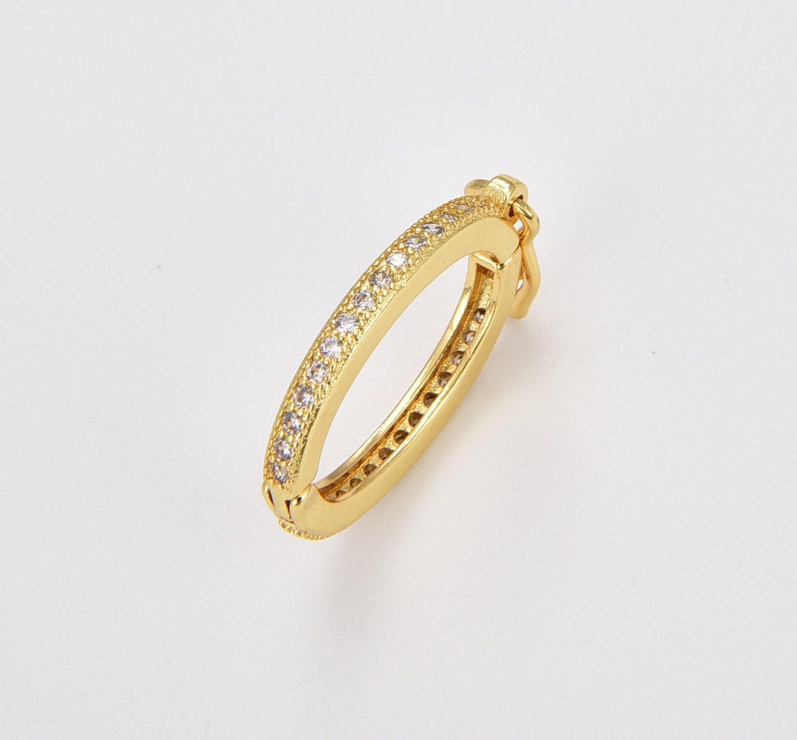 18K Gold Round Bail Clasp, Removable Bail Clasp, Oval Clasp, Necklace ...