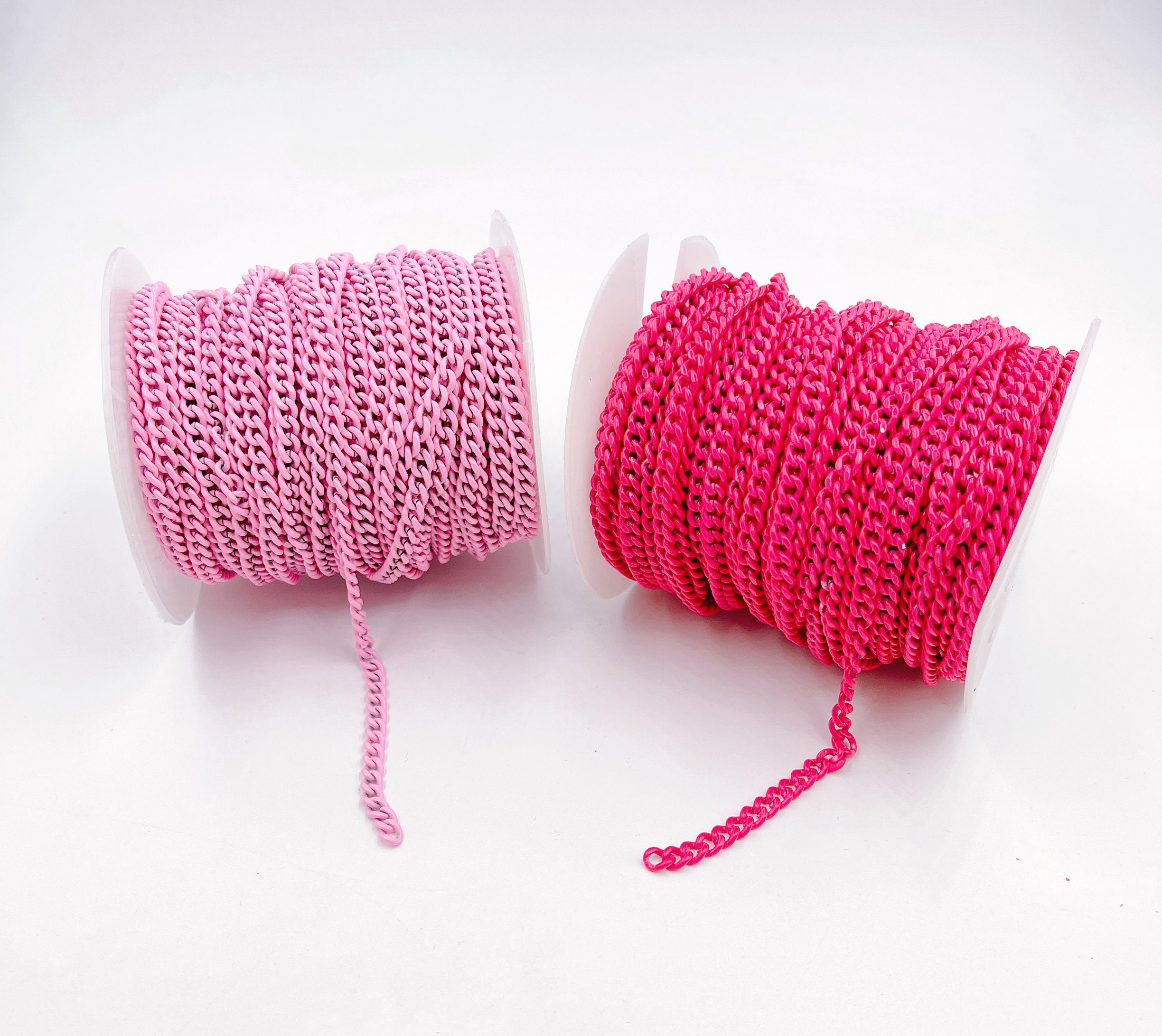 Neon Enamel Curb Chain by Yard Colorful Enamel 4mm Cuban Curb | Etsy