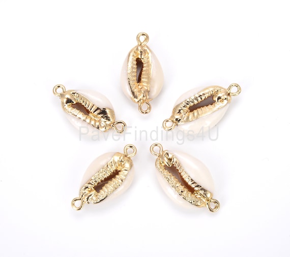 18K Gold Filled Natural Cowrie Shell Connector Cowrie Shell - Etsy