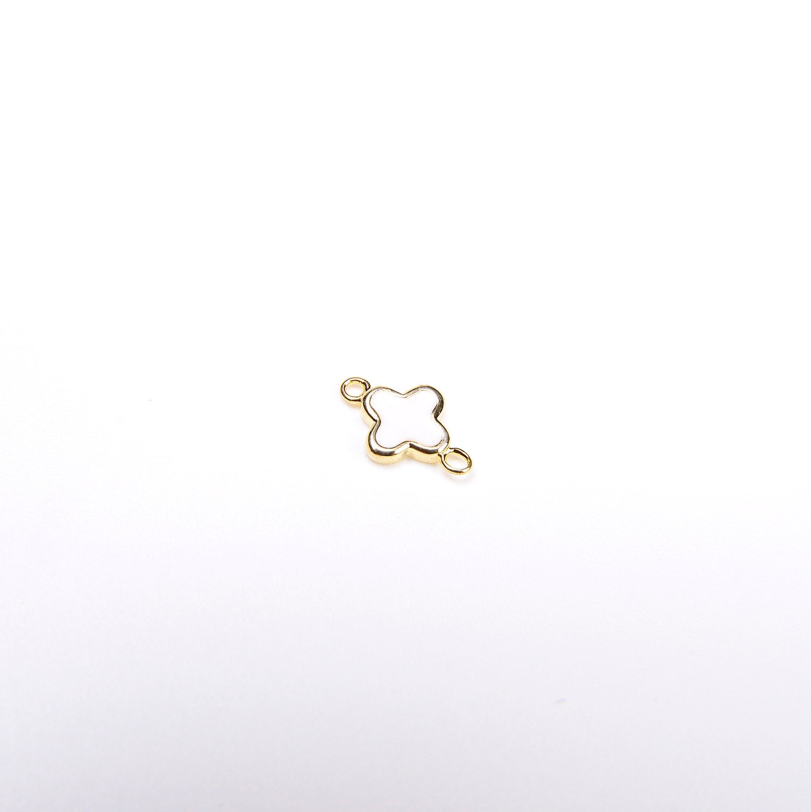 Tiny Clover Charm 14K Gold Quatrefoil Clover Connector Charm - Etsy