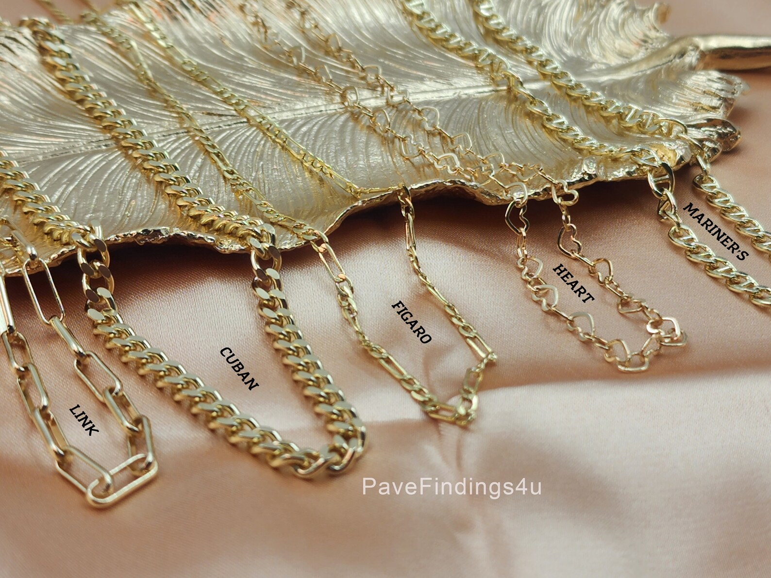 Mariner's Chain, Cuban Chain, Heart Chain, Figaro Chain, Ready to Use ...