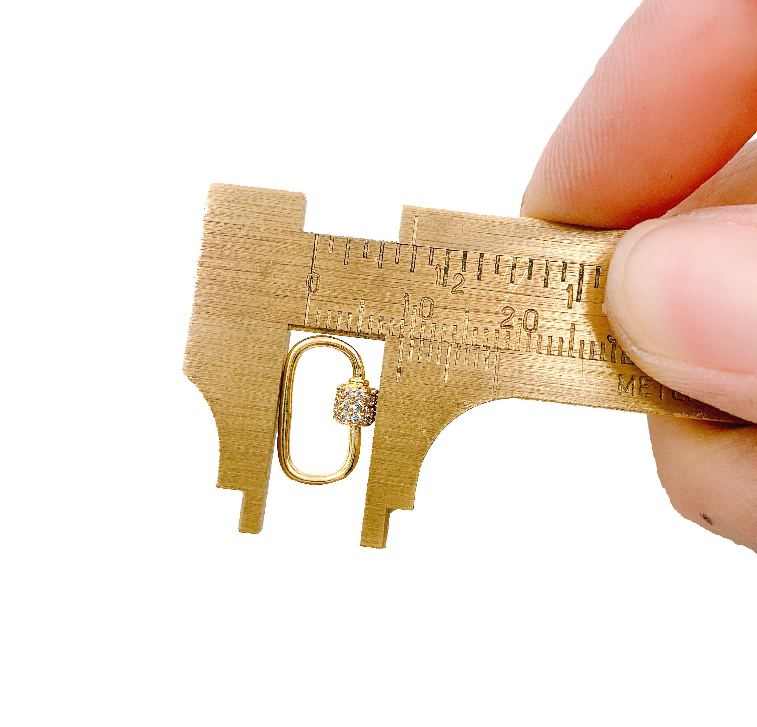 14K Gold Mini Oval Screw Clasp CZ Micro Pave Screw Clasp - Etsy