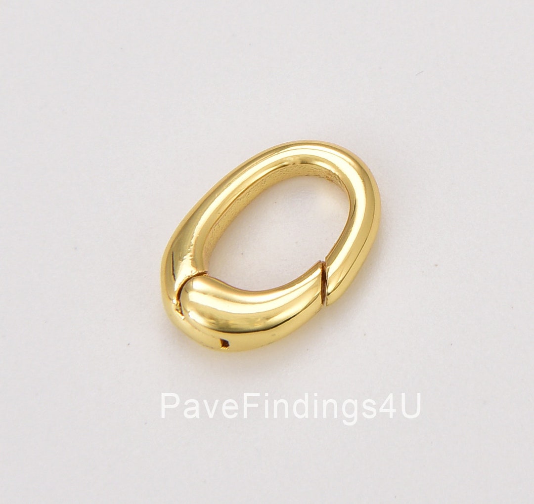 Spring Carabiner Clasp, Gold Filled Oval Spring Clasp, Gold Oval Clasp ...