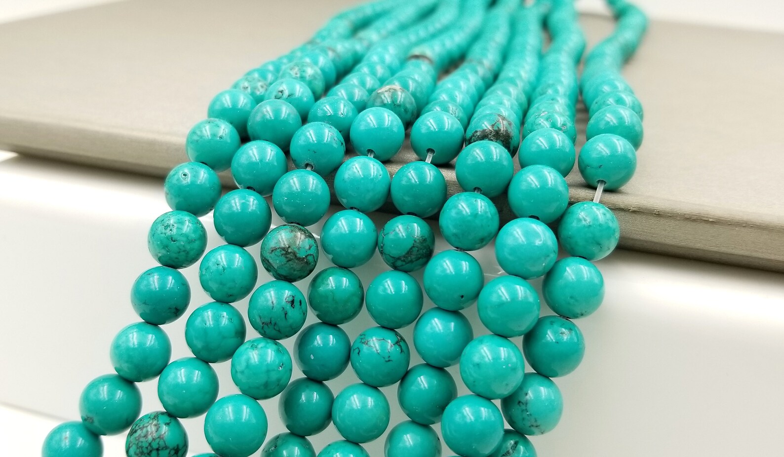 Natural Turquoise Smooth Round Beads Grade AAA Round Loose Beads, Full ...