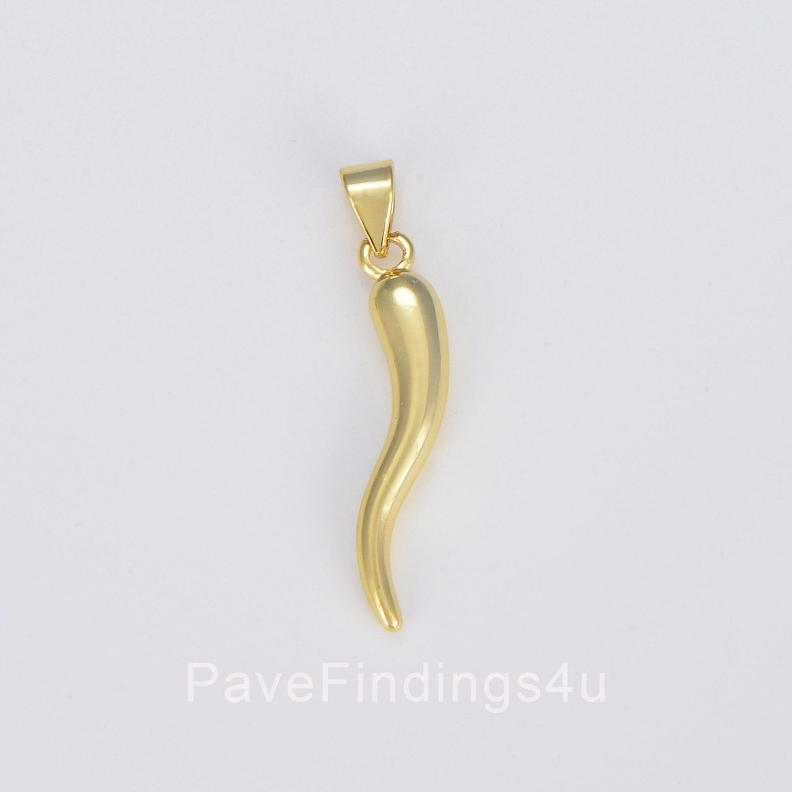Italian Cornicello Horn Charm Good Luck Protection Amulet 18k Gold ...
