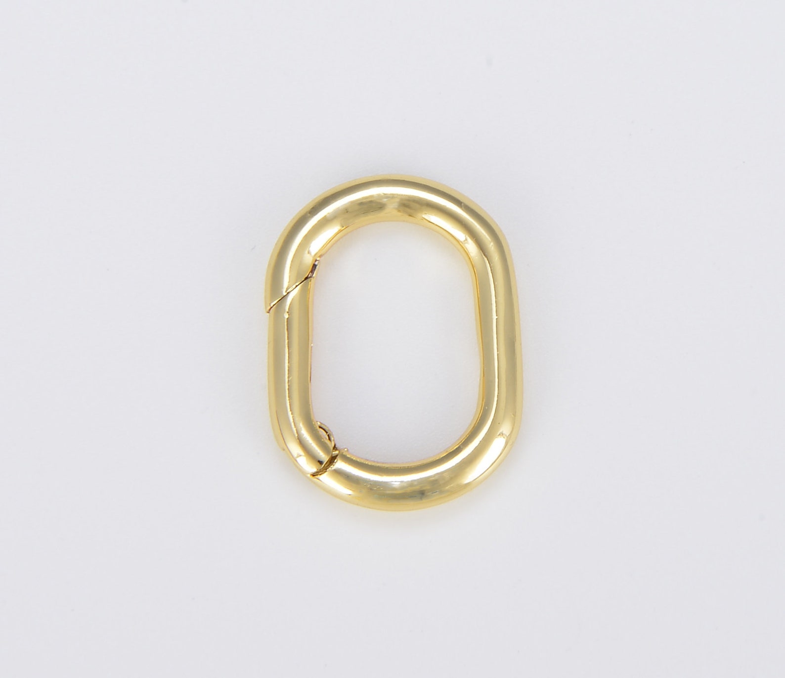 Carabiner Spring Push Clasp, 18K Gold Clasp, Screw Clasp Oval Lock ...