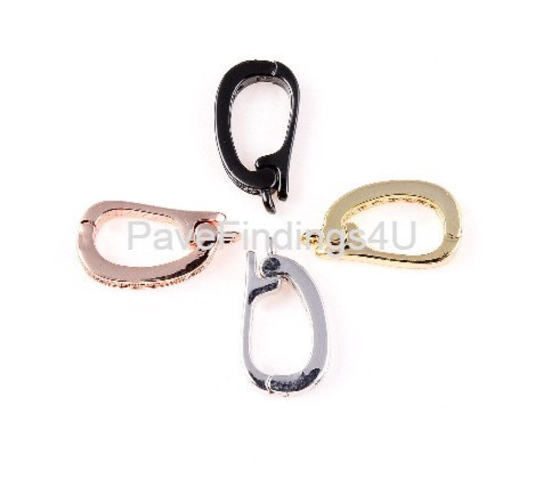 18K Gold CZ Micro Pave CZ Clasps, Silver/rose Gold/black Pave CZ ...