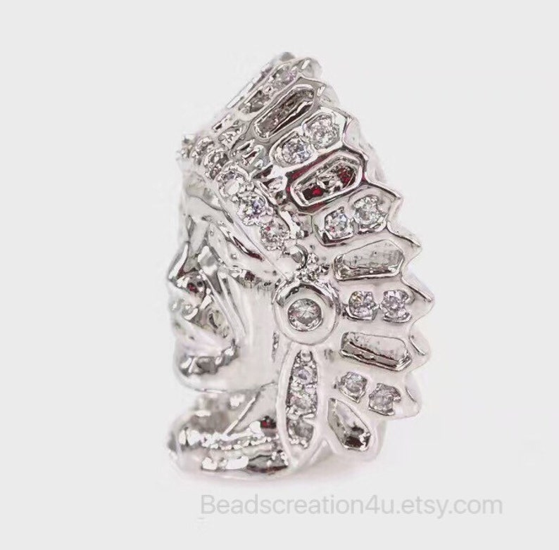 Southwest Native American Indian Head Charm Bead Indian Chef | Etsy