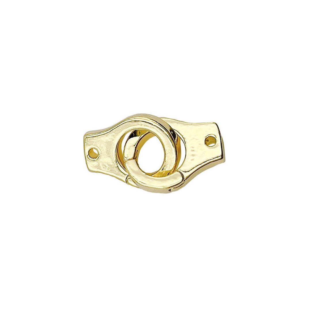 14K Gold Dainty Handcuff Charm Connectors, Gold Handcuffs Link Necklace ...