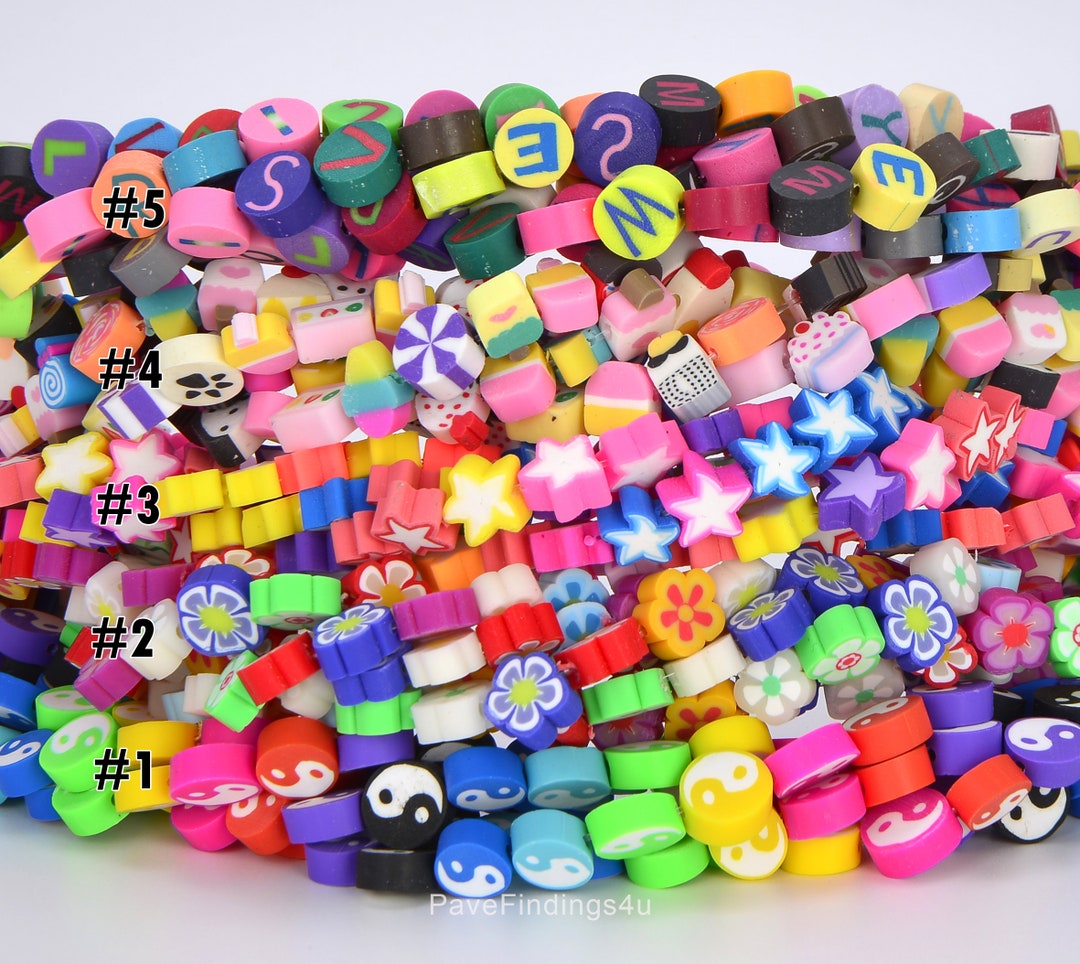 Assorted Design Polymer Clay Bead, 10mm Genuine Polymer Beads, Yinyang ...